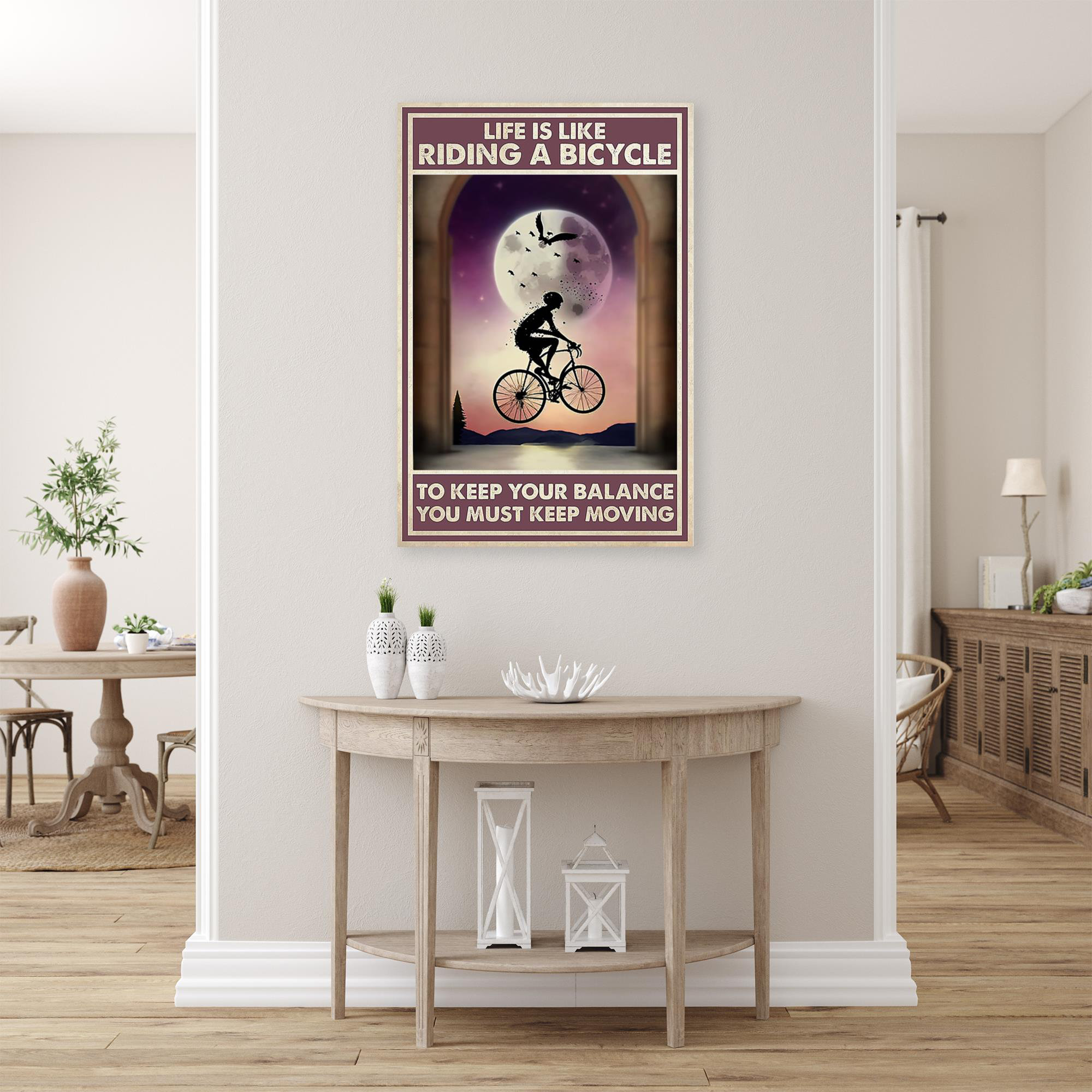 Trinx Life Is Like A Riding A Bicycle - 1 Piece Rectangle Graphic Art Print On Wrapped Canvas ...